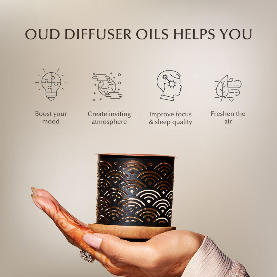 Oud Essential Oil Diffuser Gift Set | 6 x 10ml Arabic Oil – Dukhni ...